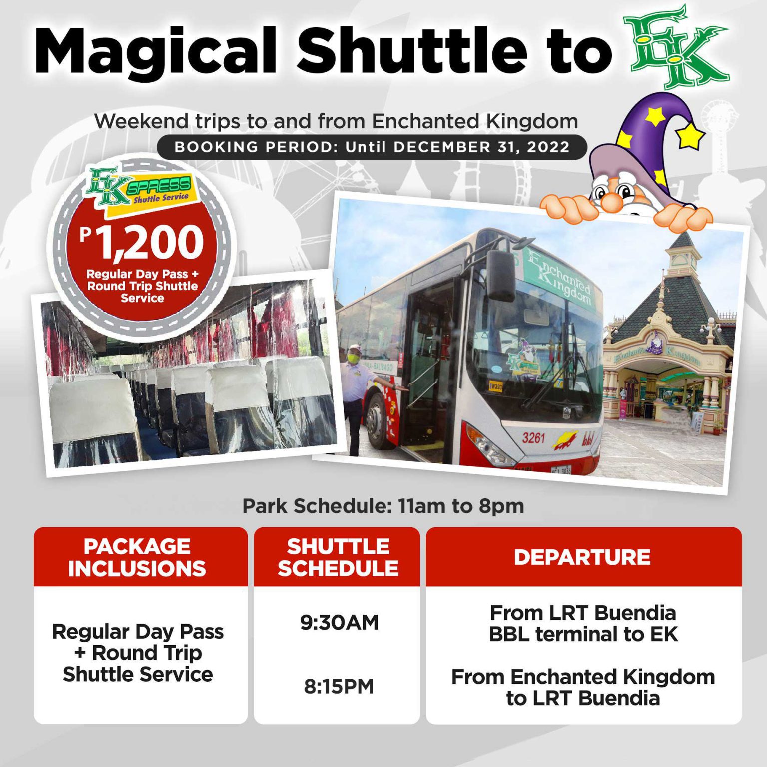 Magical Shuttle to EK – Enchanted Kingdom