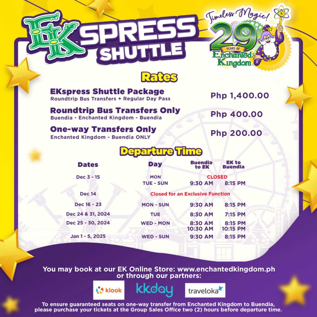 Magical Shuttle to EK – Enchanted Kingdom